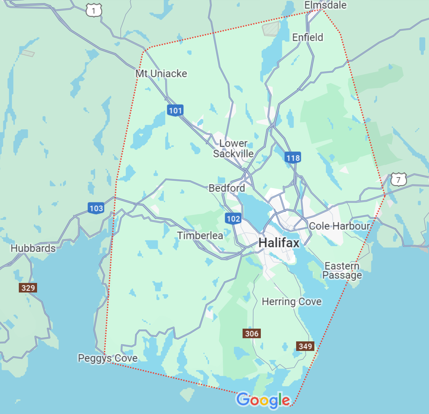 Halifax And Surrounding Areas
